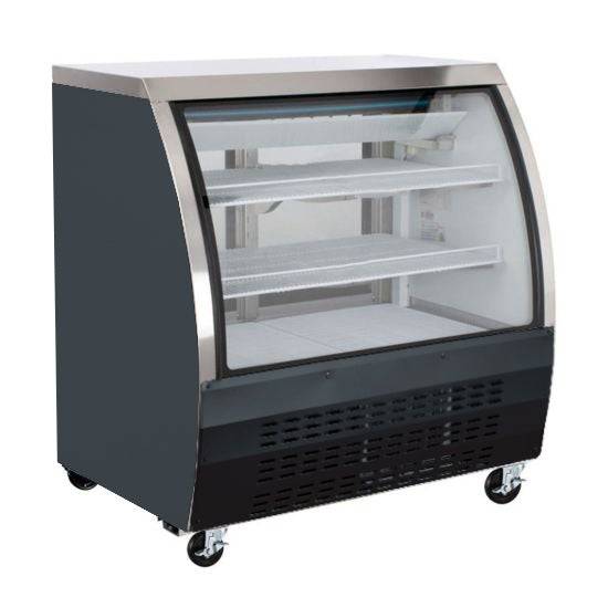 Coldline DC36-B 36" Black Refrigerated Curved Glass Deli Meat Display ...