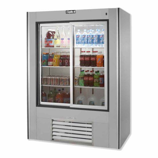 Leader Refrigeration ESLS54 Double Sliding Glass Door Soda Case with 4