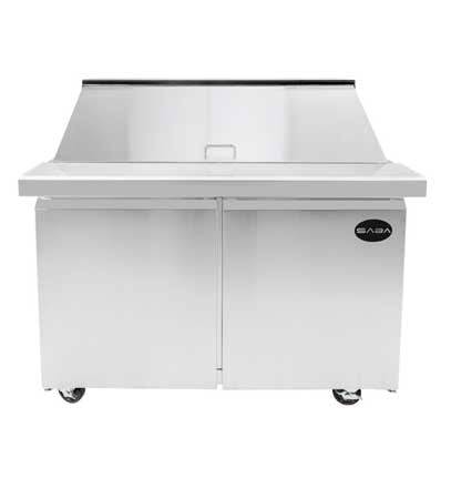 SABA SPS-60-24M 60" Two Door Mega Prep Table with Pans Stainless Steel ...
