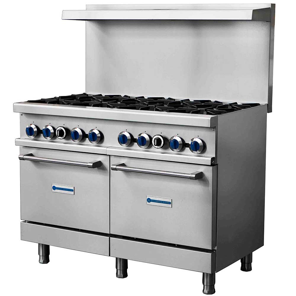 Standard Range SR-R48-NG 48" Natural Gas Commercial Range with 8 Burne