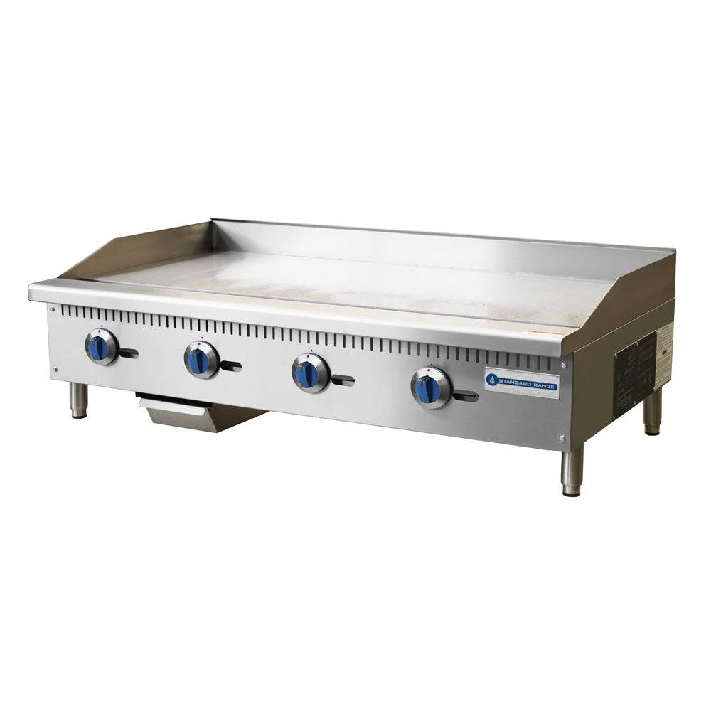 Standard Range SR-G48-M 48" Commercial Countertop 4 Burner Gas Griddle