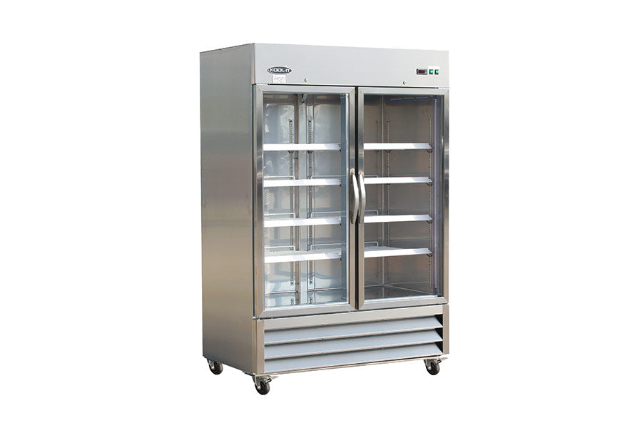 IKON IB54RG Double Glass Door Bottom Mount Refrigerator, 53.9" Wide, 43 ...