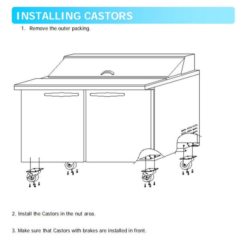 Kool-It KST-48-2 Sandwich Prep Table, 13.1 Cu. Ft. | Top Restaurant ...