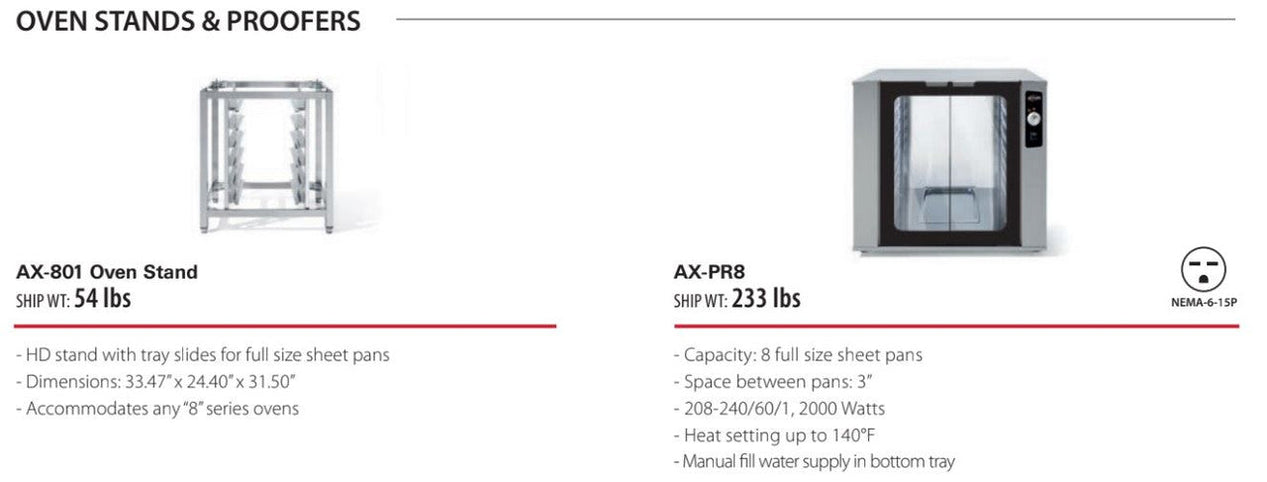 Axis AX-824RH Full Size Convection Oven with Humidity Manual Controls